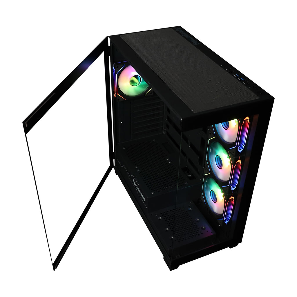 Apexgaming Poseidon P630 ATX Panoramic Mid-Tower Gaming Case – Black ...