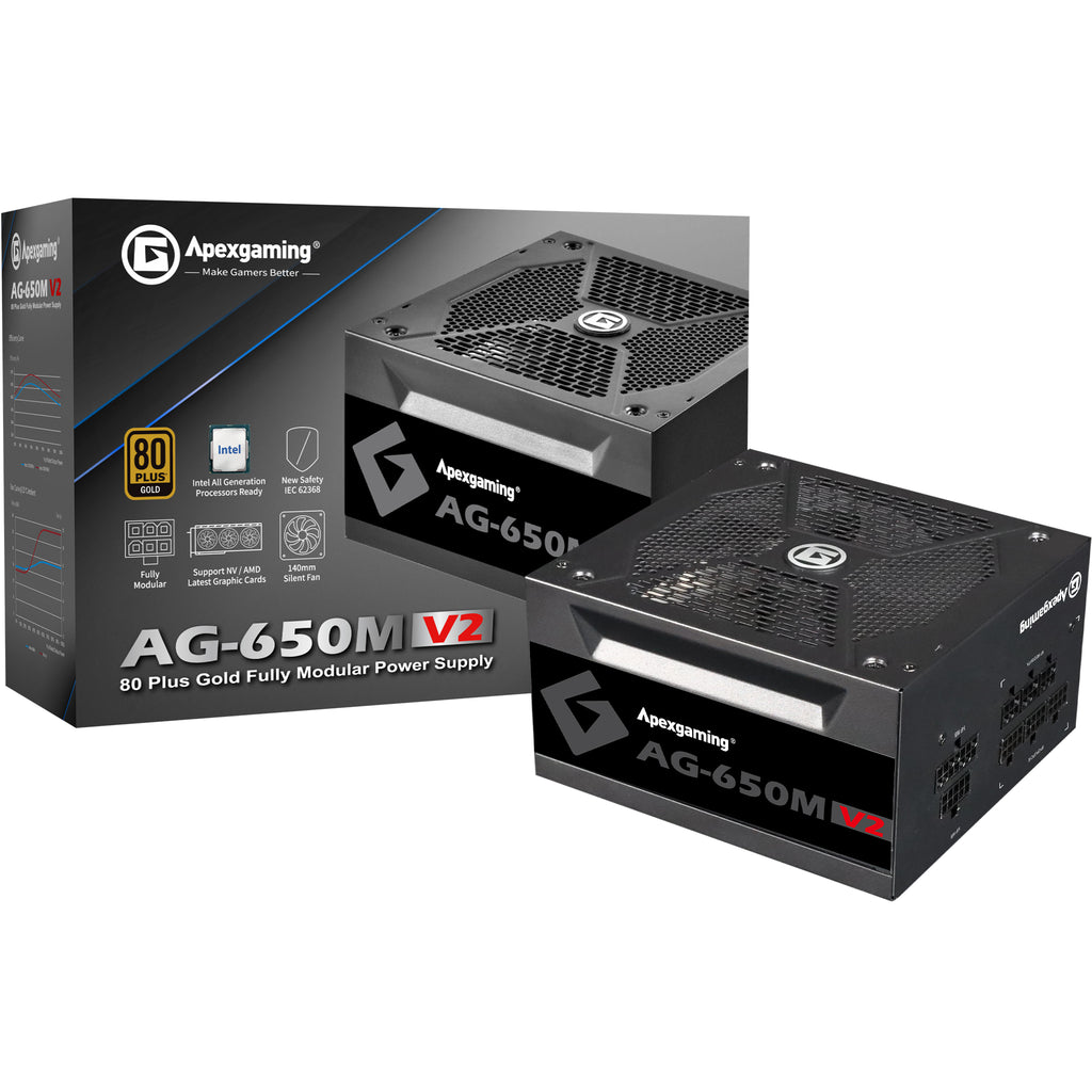 Apexgaming AG-650M V2 650Watt 80PLUS Gold Fully Modular Power Supply ...